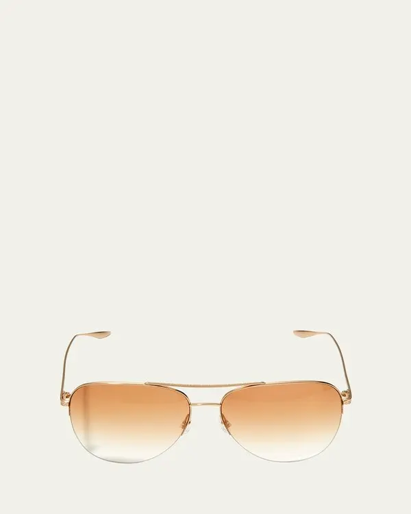 Barton Perreira Chevalier Aviator Sunglasses - Gold / Tawny