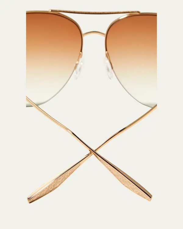 Barton Perreira Chevalier Aviator Sunglasses - Pink