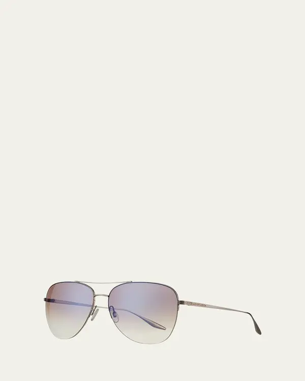Barton Perreira Chevalier Aviator Sunglasses - Smoke Mirror