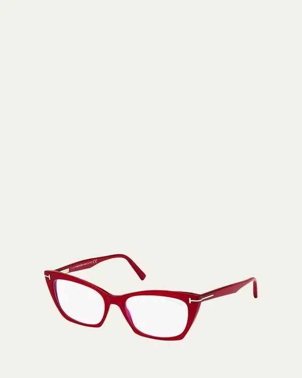 TOM FORD Acetate Cat-eye Optical Glasses - Red