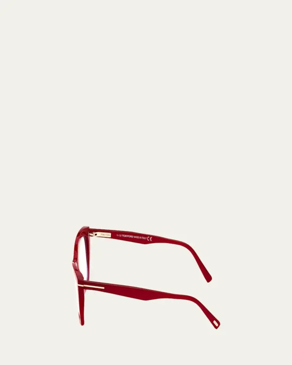 TOM FORD Acetate Cat-eye Optical Glasses - Red