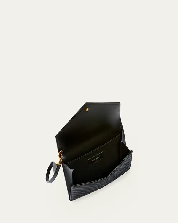 Saint Laurent Monogram Flap Clutch - Black