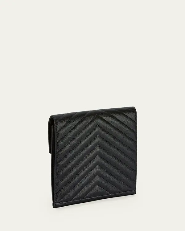 Saint Laurent Monogram Flap Clutch - Black