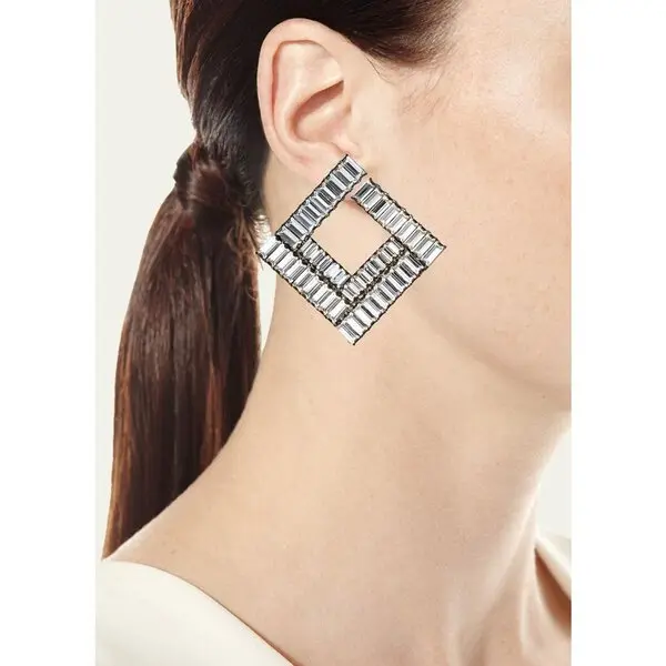 Auden Bianca Square Forward-facing Hoop Earrings