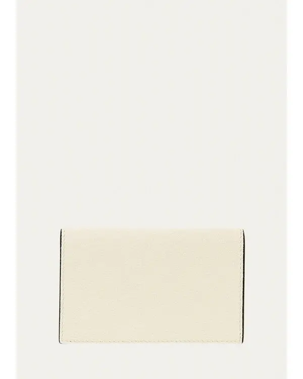 VALEXTRA Saffiano Pebbled Business Card Case - White
