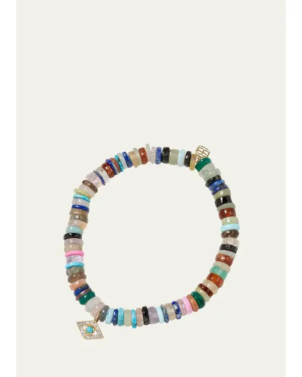 SYDNEY EVAN Opal, Diamond And Turquoise Evil Eye Bracelet