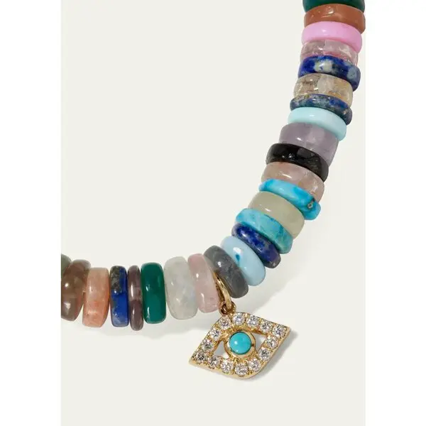 SYDNEY EVAN Opal, Diamond And Turquoise Evil Eye Bracelet