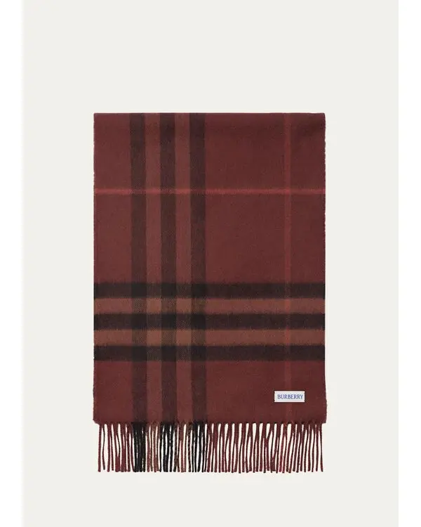 Burberry Giant Check Cashmere Scarf - Red Multi
