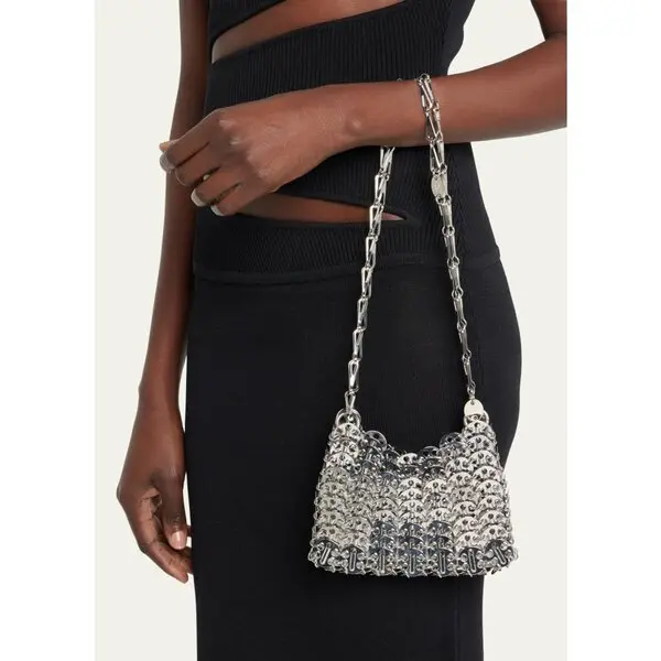 Rabanne Nano 69 Metallic Disc Crossbody Bag