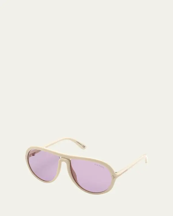Tom Ford Cybil Aviator Sunglasses - Ivory/Violet | Editorialist display picture 2