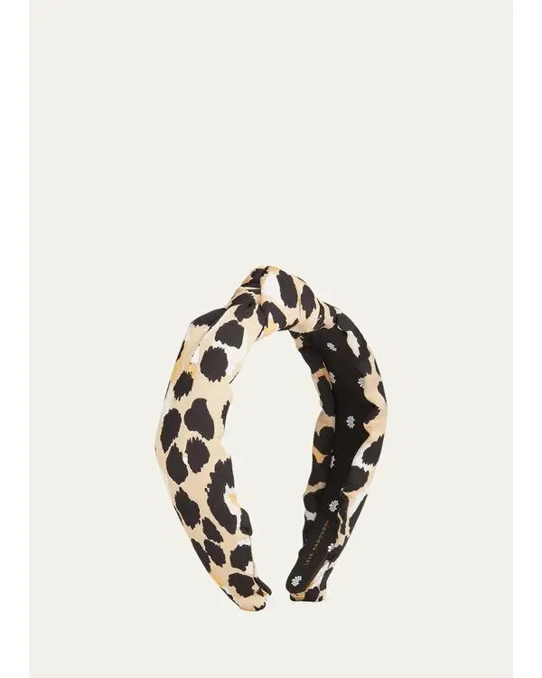 Lele Sadoughi Silk-blend Print Knotted Headband - Leopard