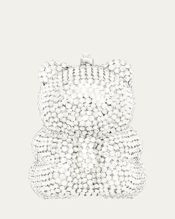 Judith Leiber Gummy Teddy Bear Pillbox - Silver