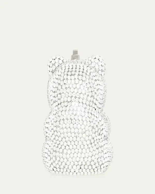 Judith Leiber Gummy Teddy Bear Pillbox - Silver