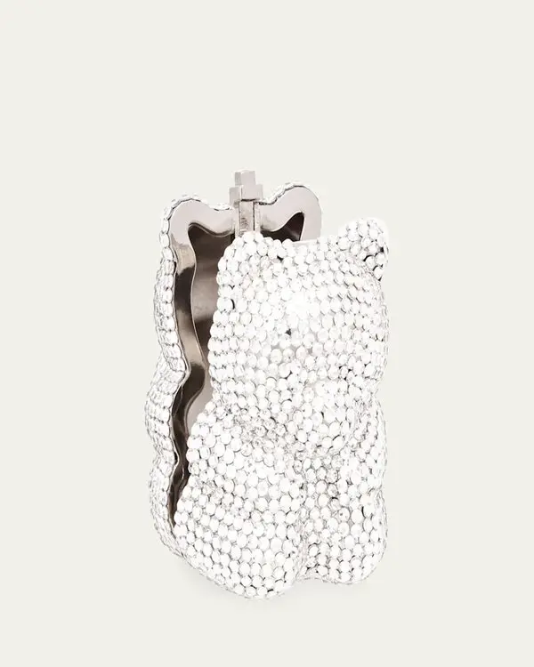 Judith Leiber Gummy Teddy Bear Pillbox - Silver