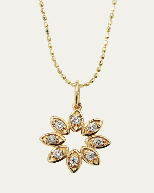 SYDNEY EVAN 14k Diamond Flower Pendant Necklace - Gold