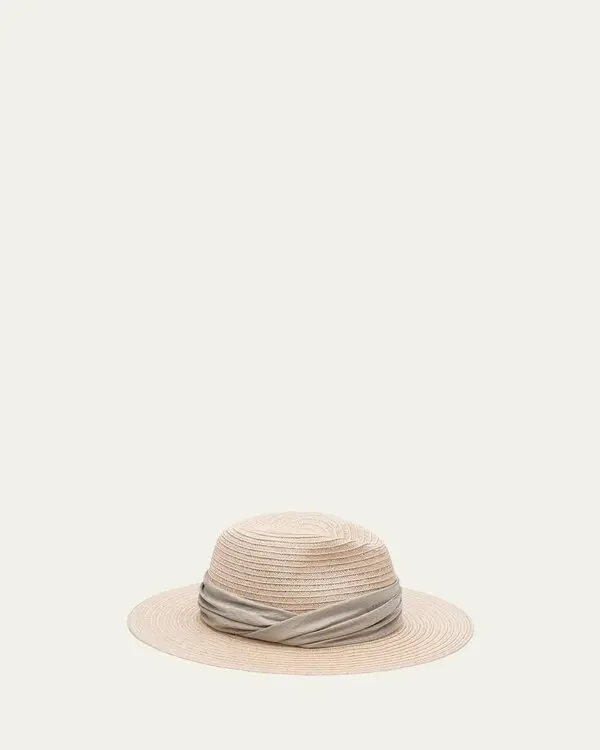 Eugenia Kim Courtney Woven Fedora With Scarf - Natural