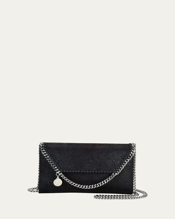 Stella McCartney Mini Falabella Shaggy Deer Wallet On Chain - Black