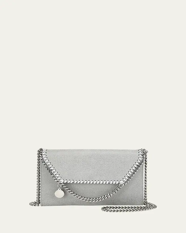 Stella McCartney Mini Falabella Shaggy Deer Wallet On Chain - Light Gray