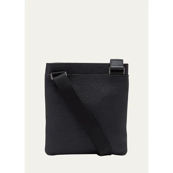 FERRAGAMO Firenze Flat Leather Crossbody Bag