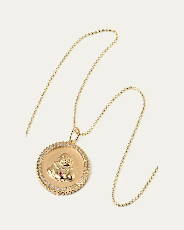 SYDNEY EVAN 14k Buddha Coin Pendant Diamond Necklace