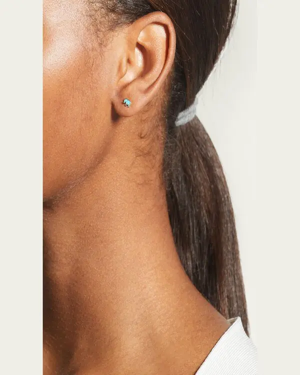 SYDNEY EVAN 14k Mini Elephant Enamel Single Stud Earring - Yellow Gold