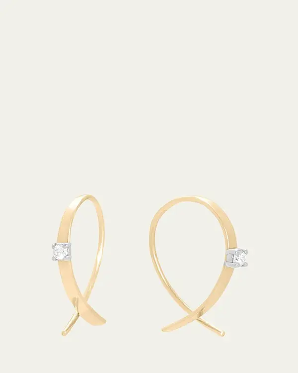 Lana Jewelry Solo Mini Flat Diamond Hoop Earrings - Yellow