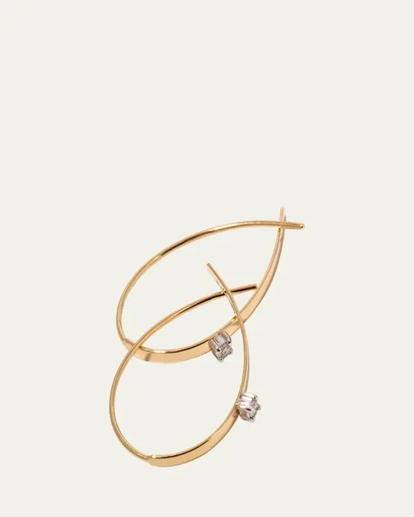 Lana Jewelry Solo Mini Flat Diamond Hoop Earrings