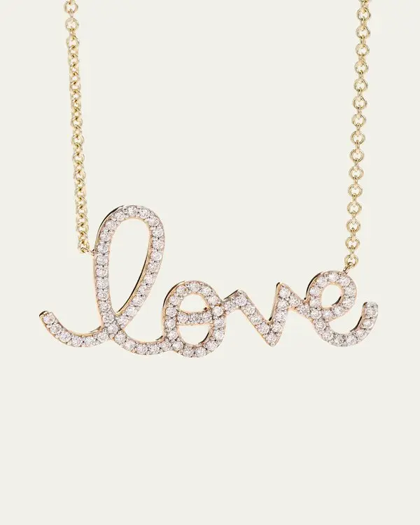 SYDNEY EVAN 14k Diamond Love Script Necklace - Multi