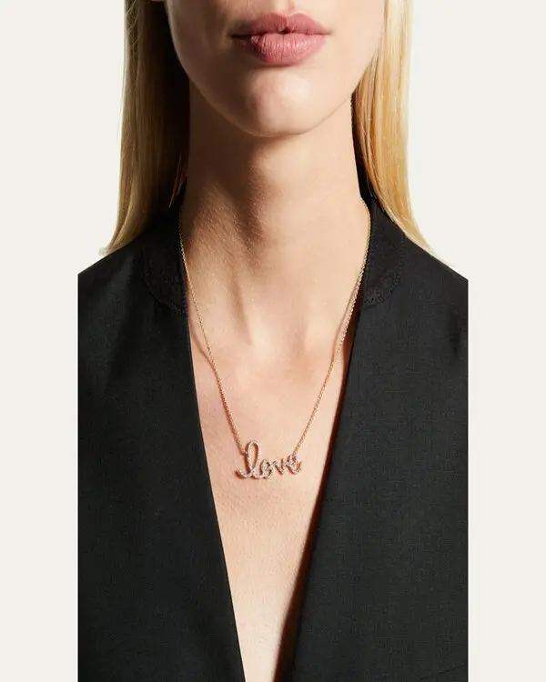 SYDNEY EVAN 14k Diamond Love Script Necklace - Multi