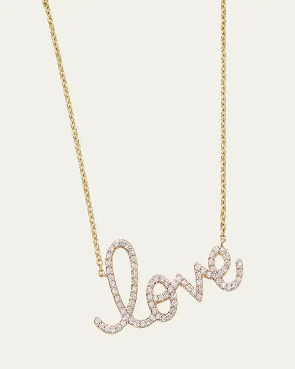 SYDNEY EVAN 14k Diamond Love Script Necklace - Multi
