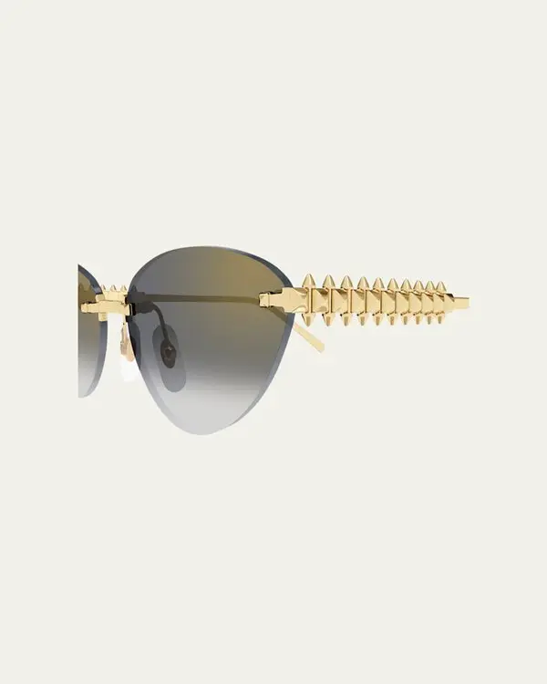 Cartier Rimless Cat-eye Sunglasses