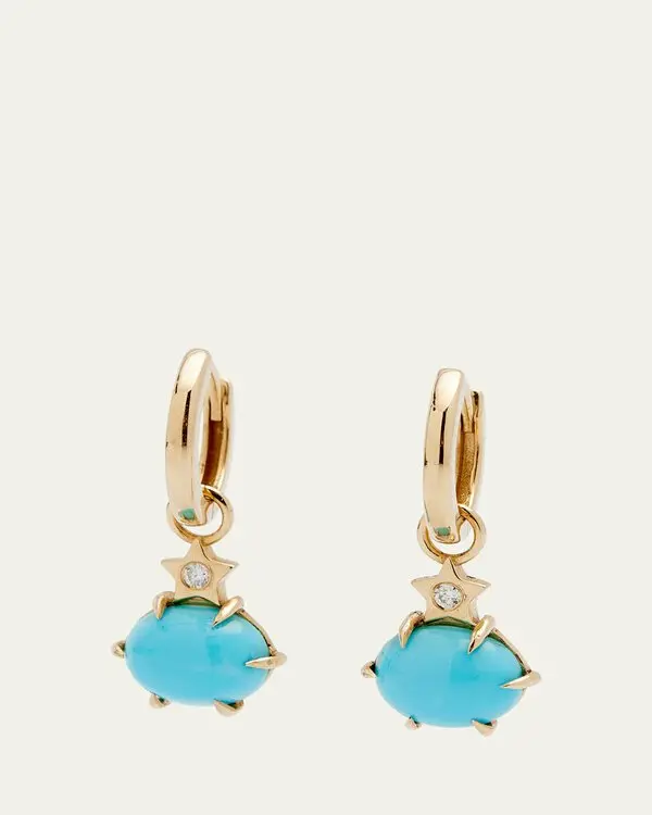 ANDREA FOHRMAN Mini Cosmo Hoop Earrings - Turquoise