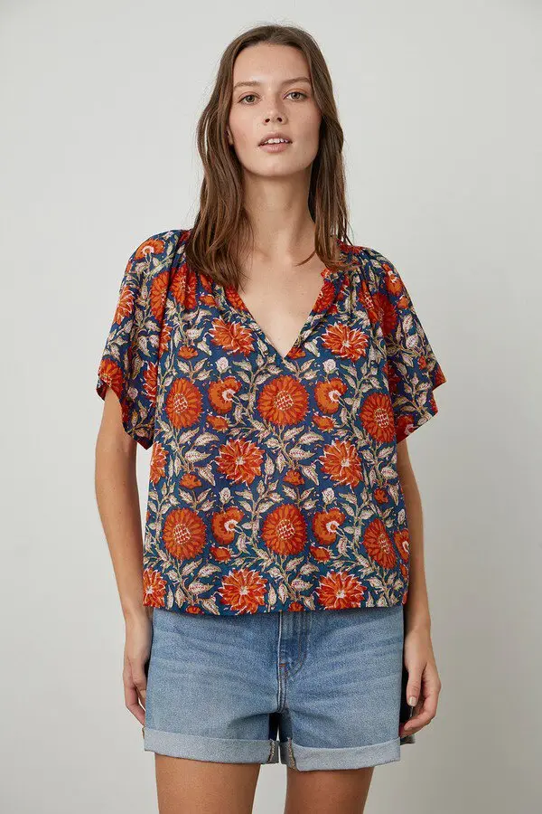Velvet By Graham & Spencer Destiny Printed Blouse