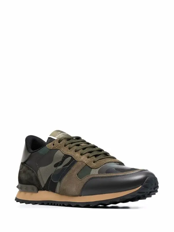 Valentino Garavani Camouflage Rockrunner Sneakers - Green