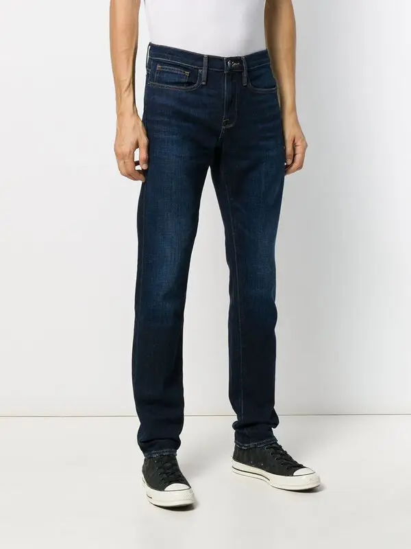 FRAME Mid-rise Straight-leg Jeans - Blue