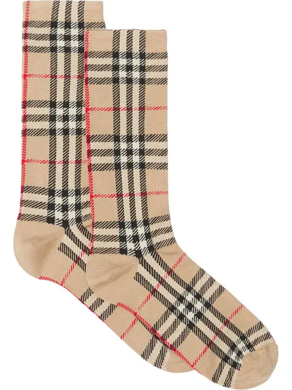 Burberry Vintage Check Pattern Socks - Brown