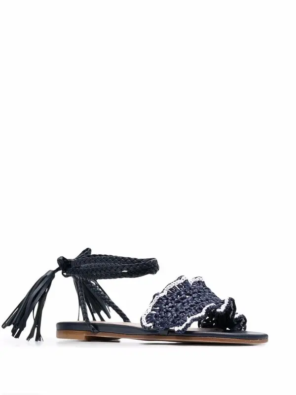 Red Valentino Tassel-trim Straw Sandals