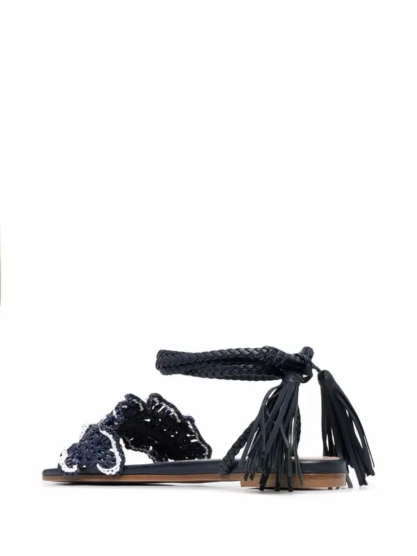 Red Valentino Tassel-trim Straw Sandals
