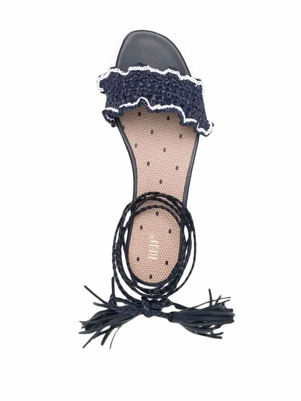 Red Valentino Tassel-trim Straw Sandals