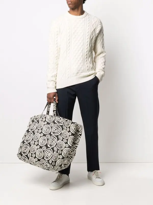 10 CORSO COMO Spiral Print Canvas Tote