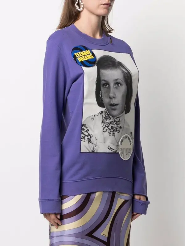 Raf Simons Photograph Print Sweatshirt - Purple