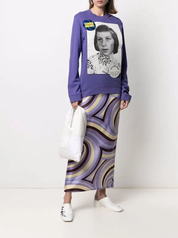 Raf Simons Photograph Print Sweatshirt - Purple