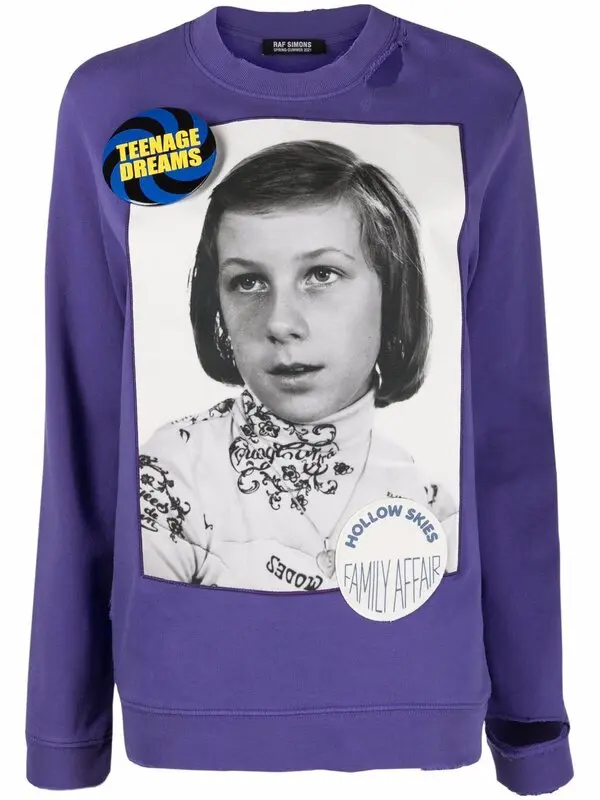 Raf Simons Photograph Print Sweatshirt - Purple