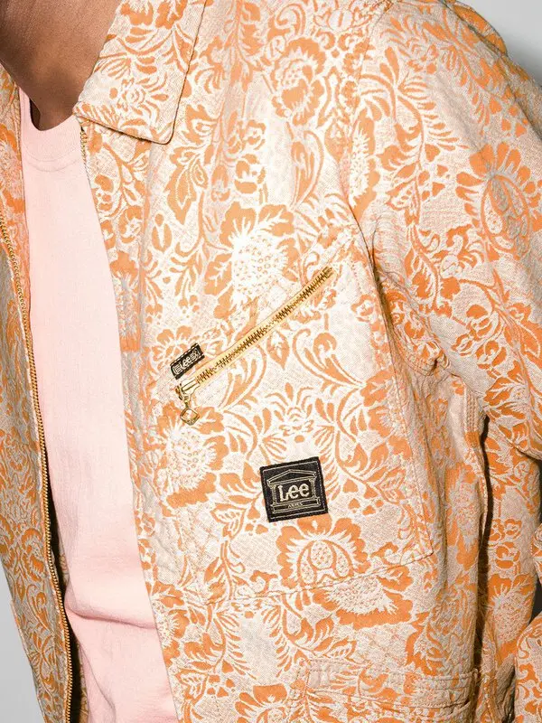 ARIES × LEE  DENIM FLORAL 191 JACKET Aries X Lee 191 Deni Jacket In Orange - 36% Off | Editorialist