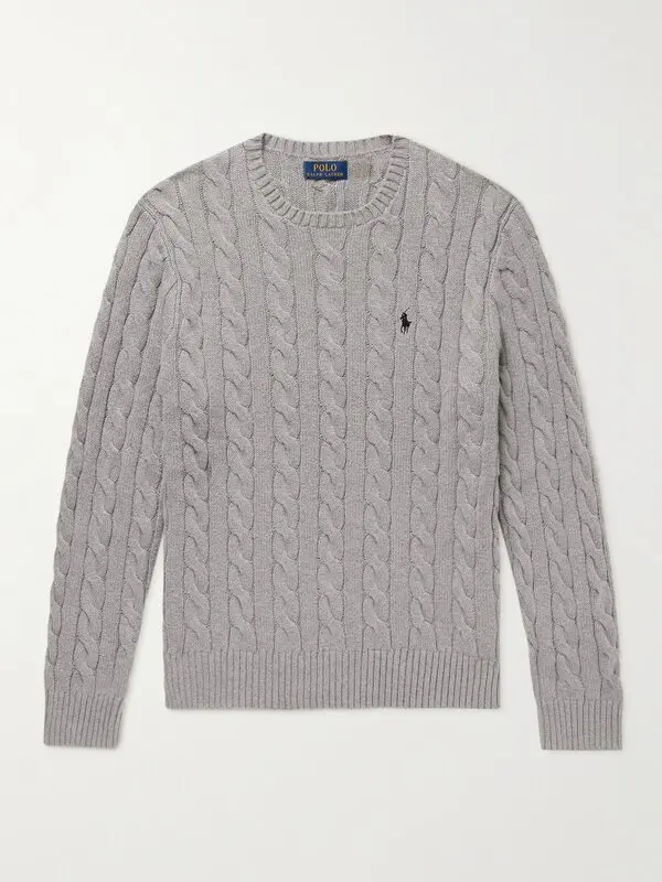 Polo Ralph Lauren Cable-knit Cotton Sweater - Gray