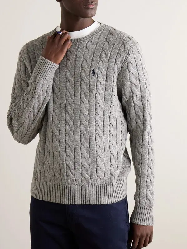 Polo Ralph Lauren Cable-knit Cotton Sweater - Gray