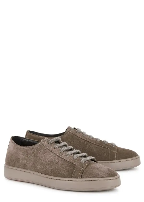 Santoni Taupe Suede Sneakers