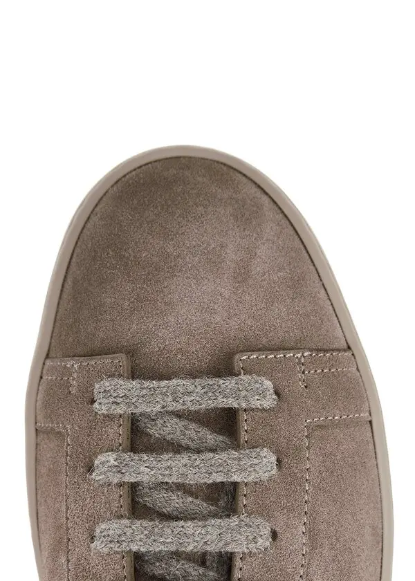 Santoni Taupe Suede Sneakers