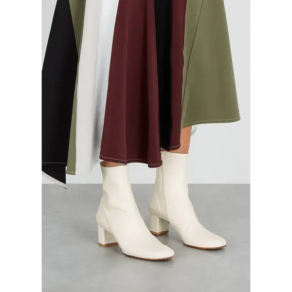 By Far Sofia 65 Off- Leather Ankle Boots