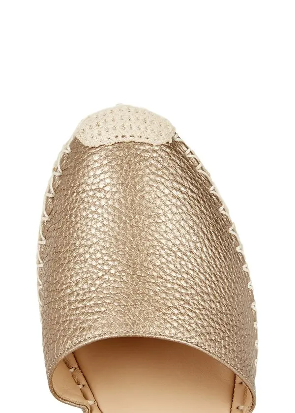 Valentino Garavani 85 Bronze Leather Wedge Espadrilles